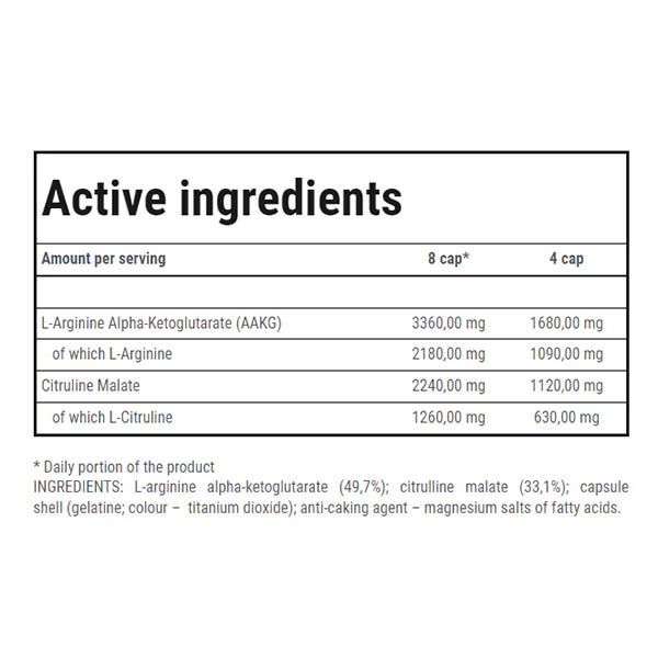 Trec Nutrition, Increased Muscle Pump & Blood Flow, AAKG (1680 mg) + Citruline Malate (1120 mg ...